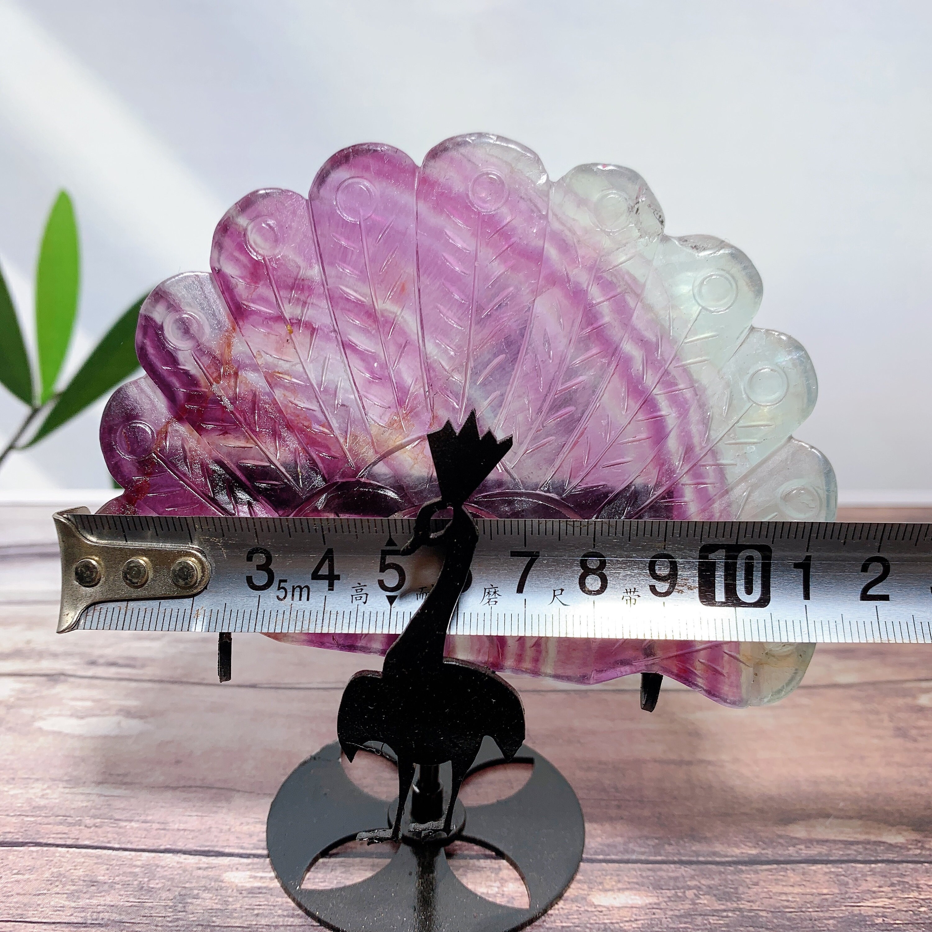 Pink Fluorite Peacock Wings,crystal Peacock Wings With Stand,crystal ...