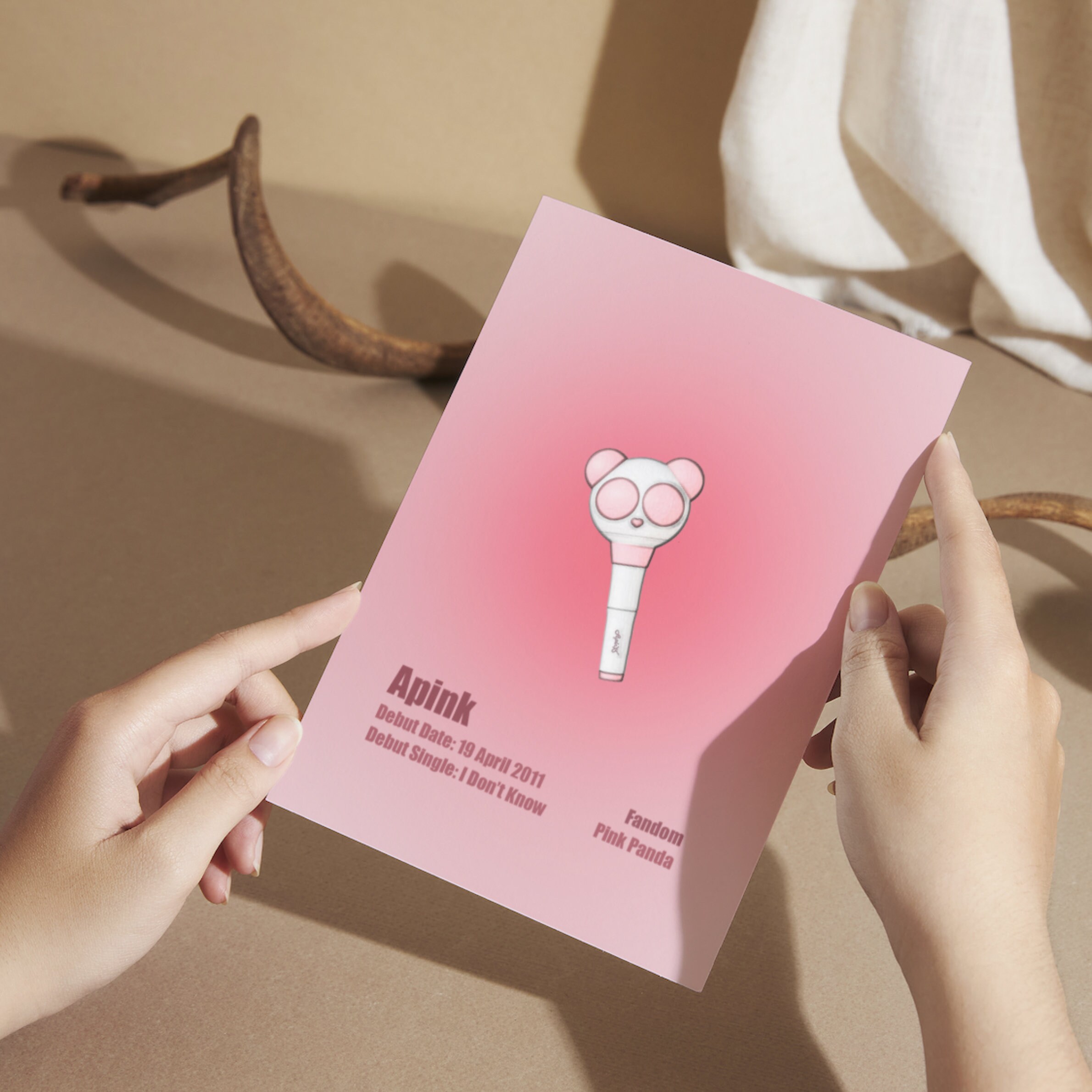Apink Minimalistic Lightstick Digital Poster (KPOP), Aesthetic Apink ...