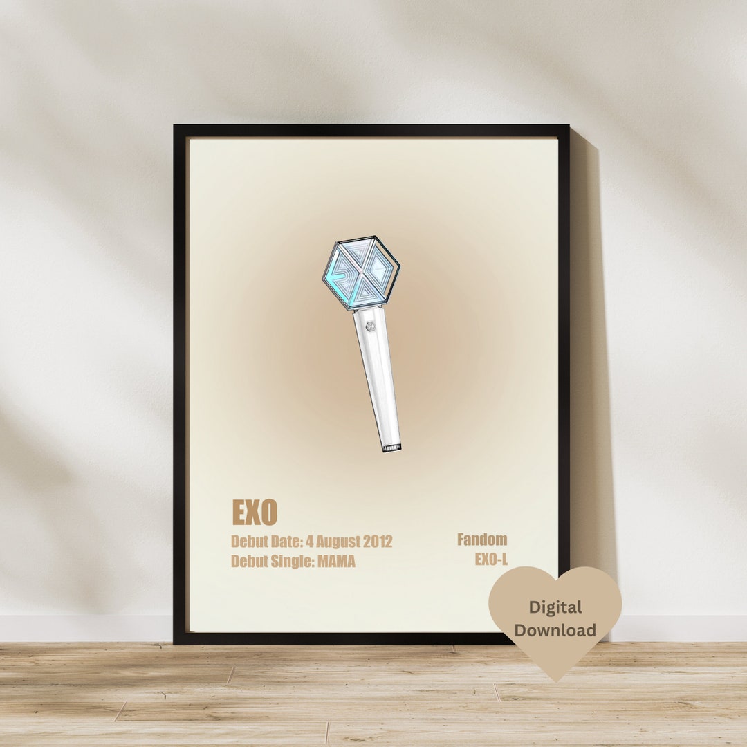 EXO Minimalistic Lightstick Digital Poster (KPOP), Aesthetic EXO Poster ...
