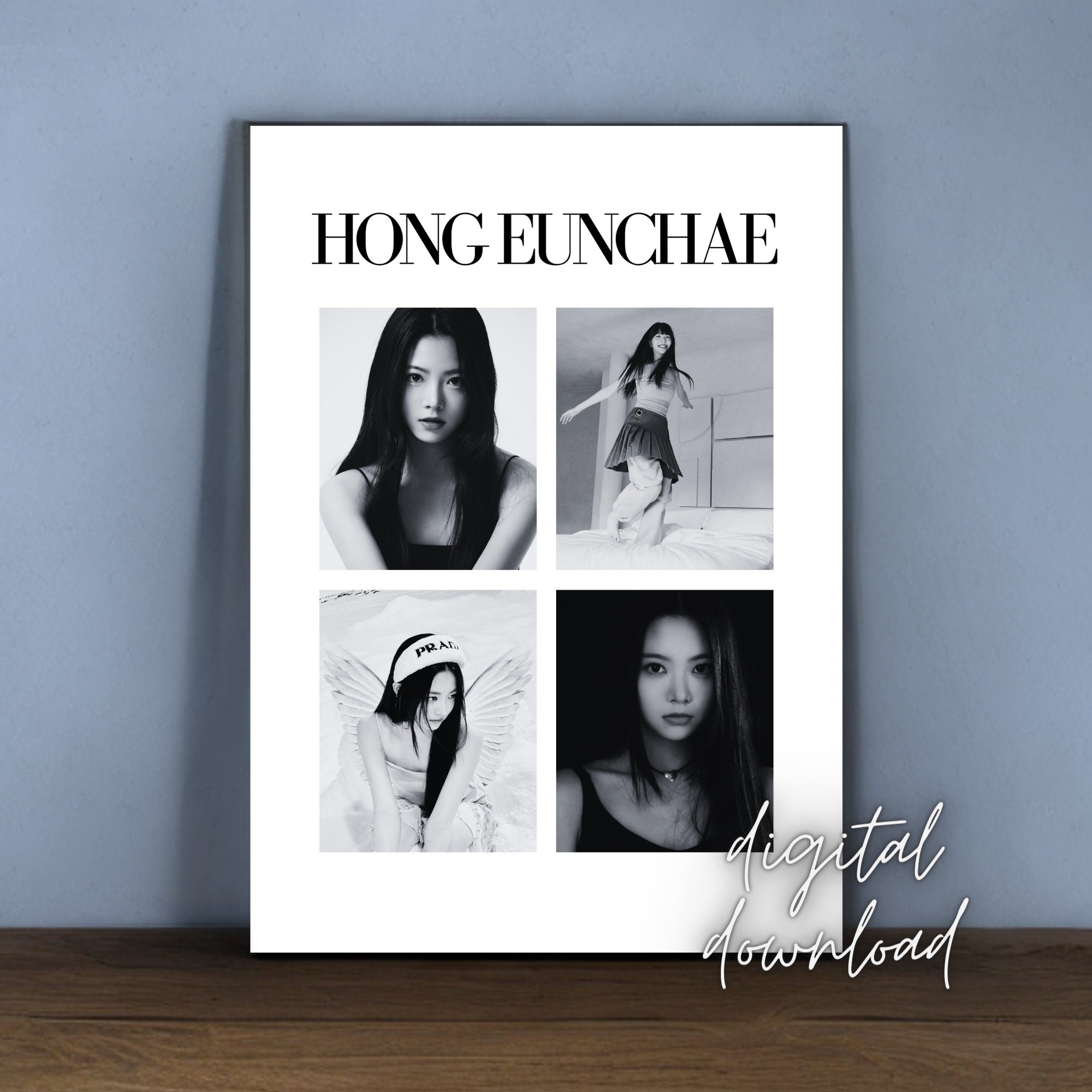 Le Sserafim Eunchae Minimalistic B&W Digital Poster (KPOP), Aesthetic Le Sserafim Eunchae ...