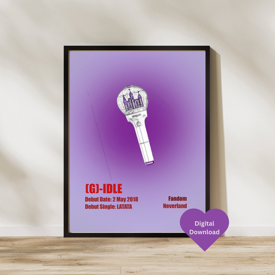 G-IDLE Minimalistic Lightstick Digital Poster (KPOP), Aesthetic (G ...
