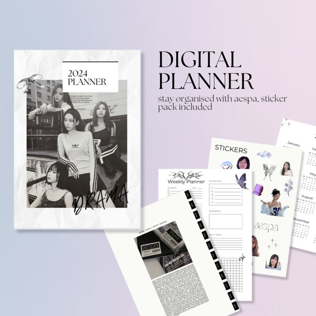 Aespa Planner 2024, Digital Planner, Aespa Calender, Kpop Planner ...