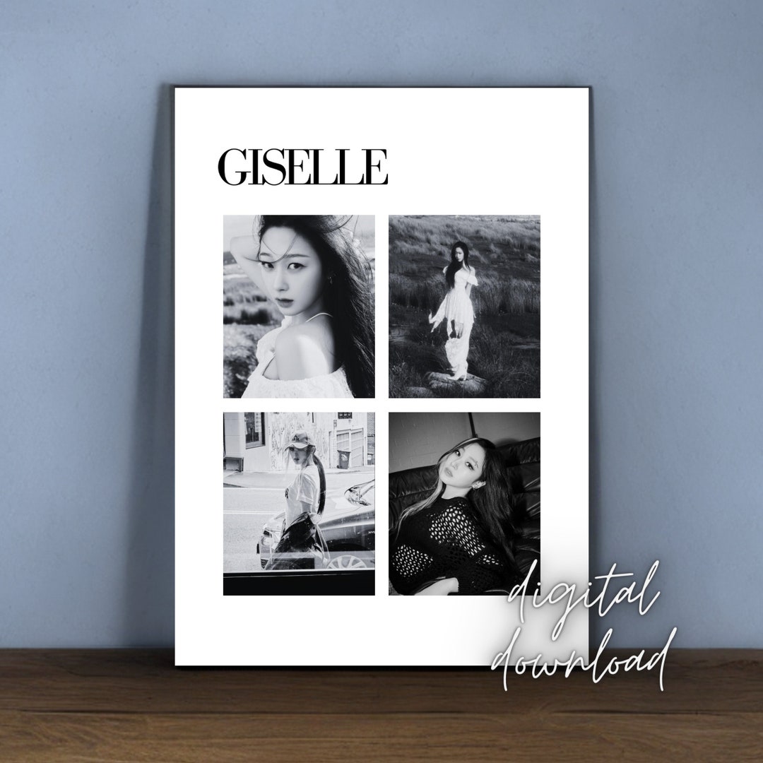 Aespa Giselle Minimalistic B&W Digital Poster (KPOP), Aesthetic Aespa ...