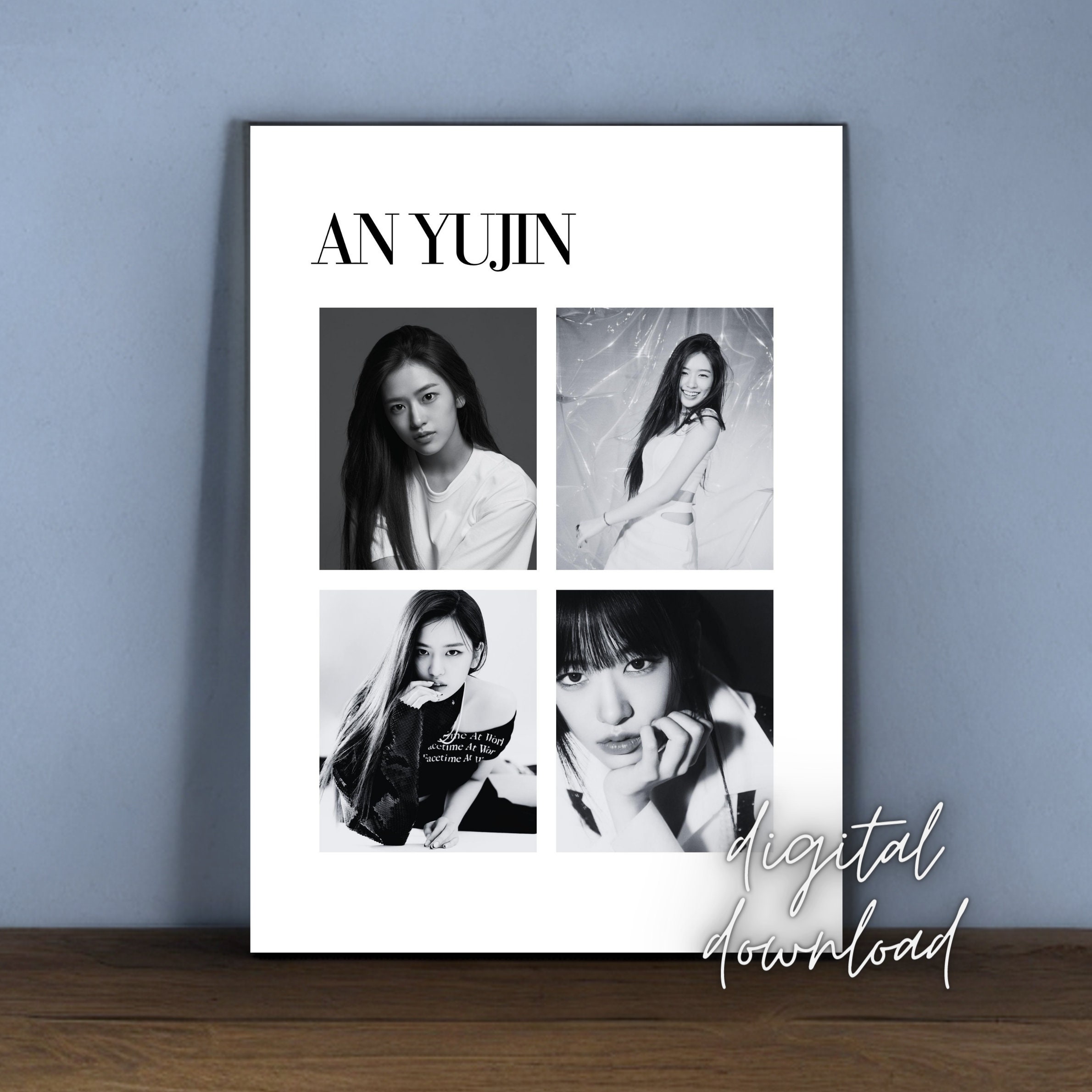 IVE Yujin Minimalistic B&W Digital Poster (KPOP), Aesthetic IVE Yunjin ...
