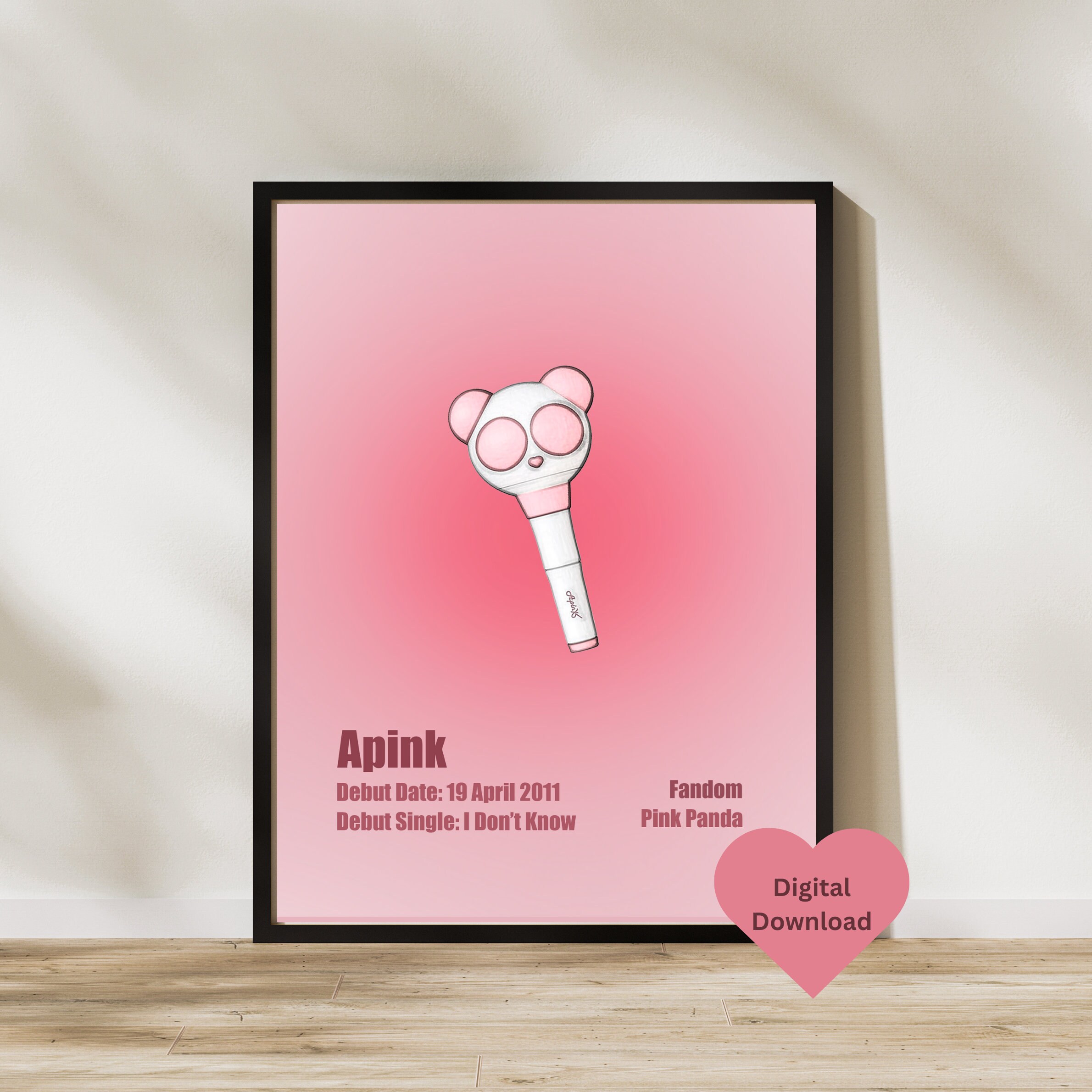 Apink Minimalistic Lightstick Digital Poster (KPOP), Aesthetic Apink ...