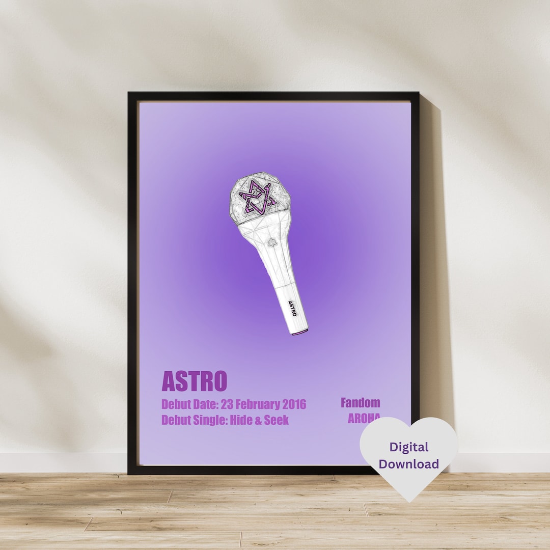 Astro Minimalistic Lightstick Digital Poster (KPOP), Aesthetic Astro ...