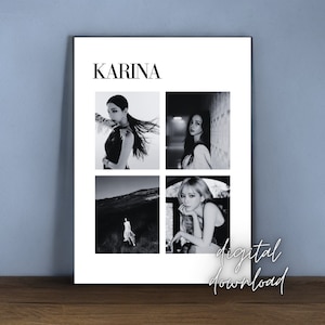 Aespa Karina Minimalistic B&W Digital Poster (KPOP), Aesthetic Aespa ...