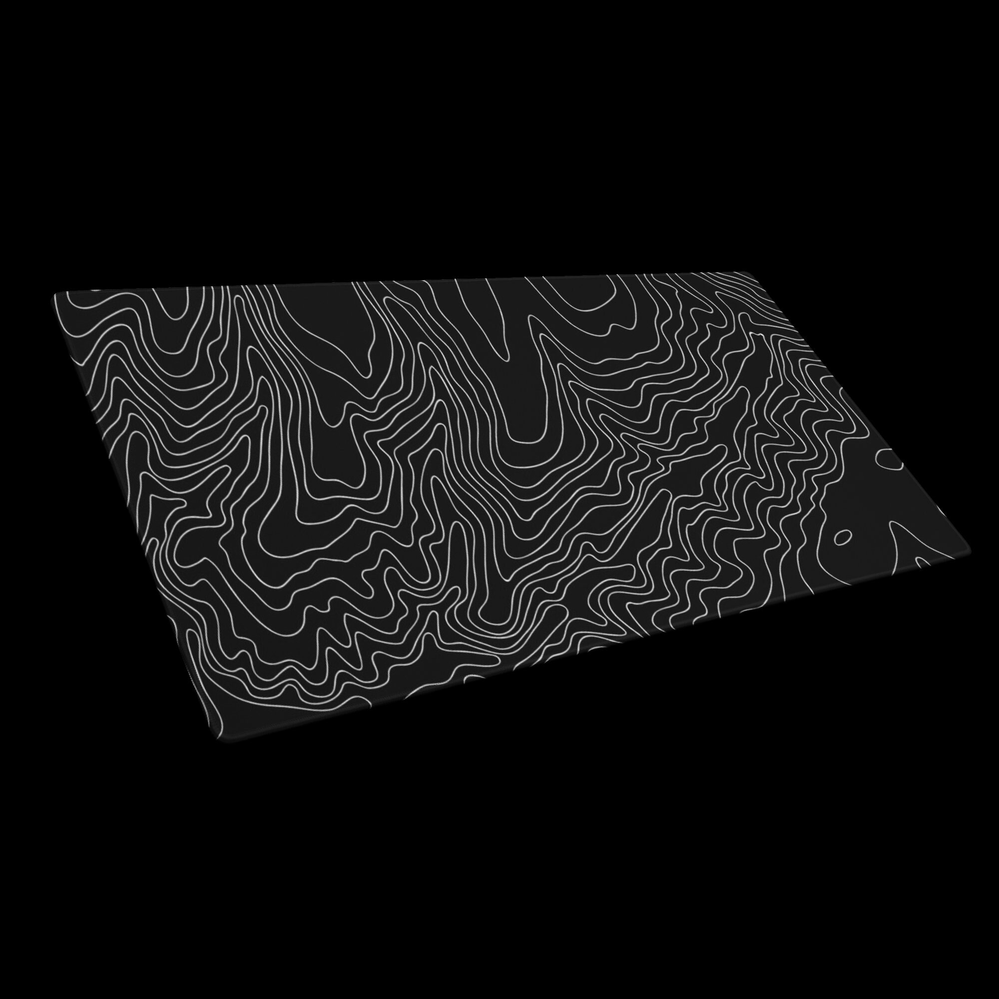 Desk Mat XL, Topographic Mouse Pad Large, Abstract LED Deskmat Black ...