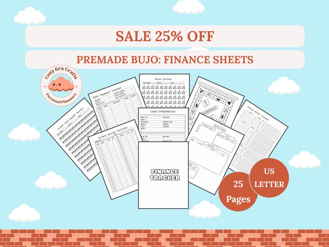 Finance Printable, PRINTABLE BUJO, US Letter Size, Dot Grid and No Dot ...