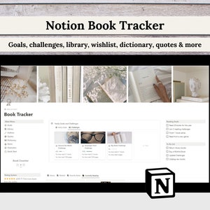 Notion Book Tracker, Reading Challenge Tracker Digital, Aesthetic Notion Sheet, Reading Log ...