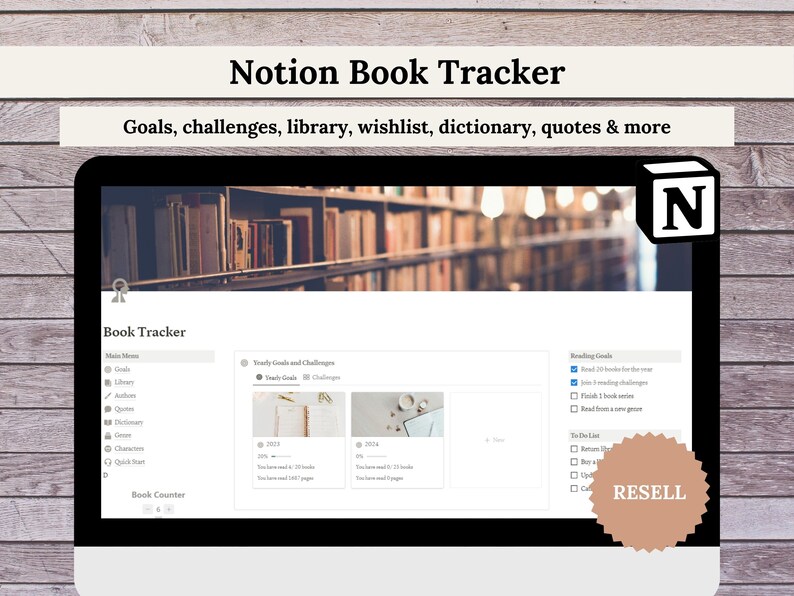 Notion Book Tracker, Reading Challenge Tracker Digital, Book Journal ...