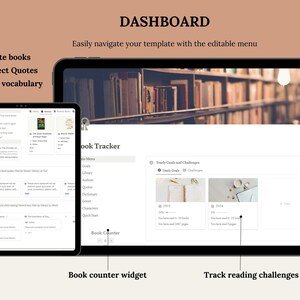 Notion Book Tracker, Reading Challenge Tracker Digital, Book Journal ...