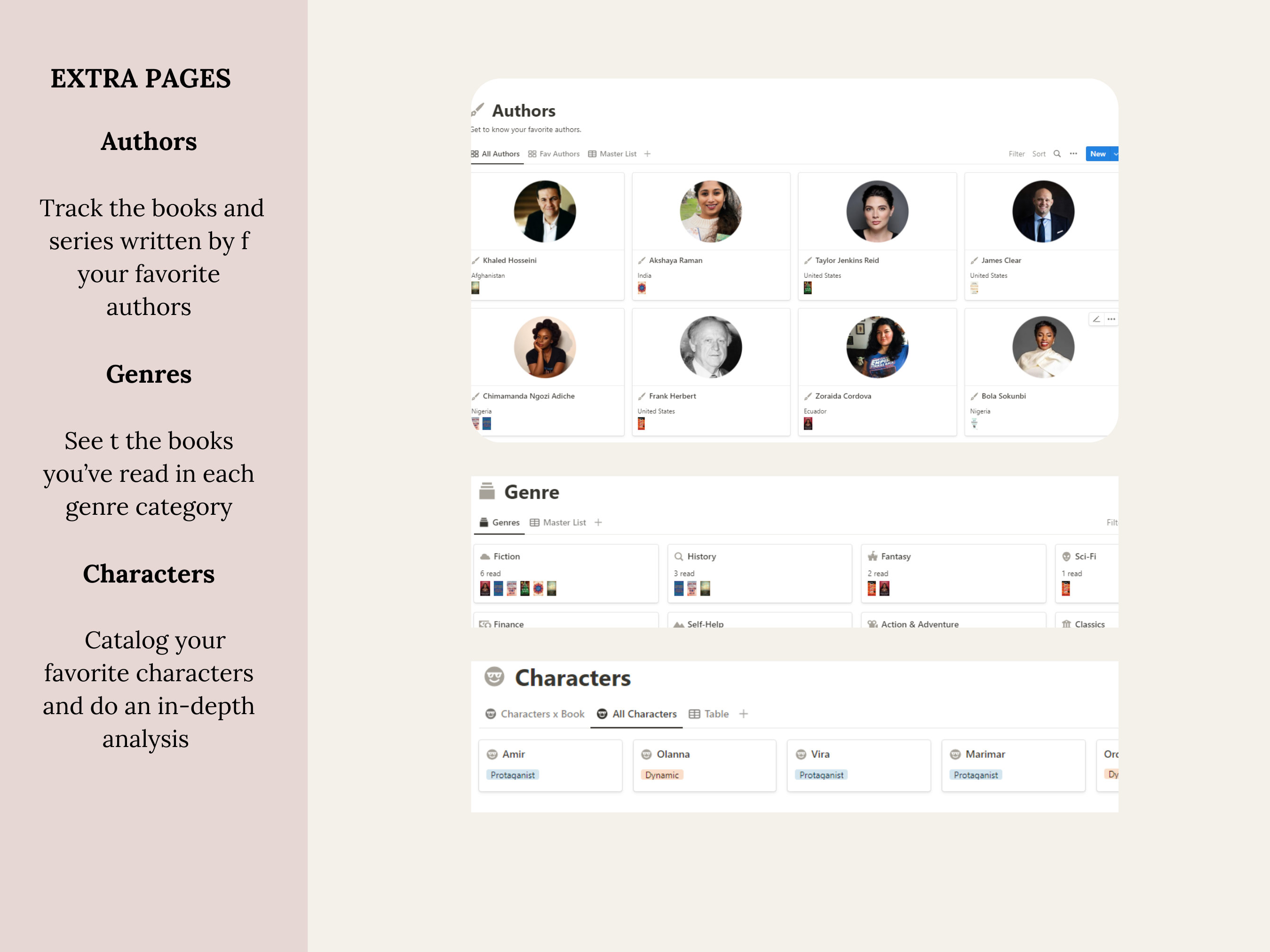 Notion Book Tracker, Reading Challenge Tracker Digital, Aesthetic ...