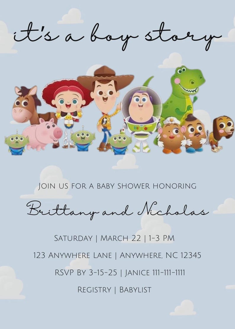 Its a Boy Story Welcome Sign and Invitation; Its a Boy Story Baby ...