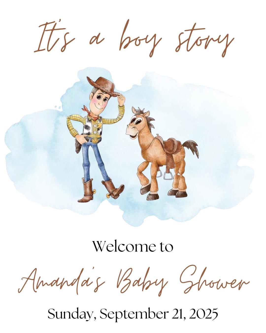 Its a Boy Story Welcome Sign; Woody and Bullseye; Welcome Sign - Etsy