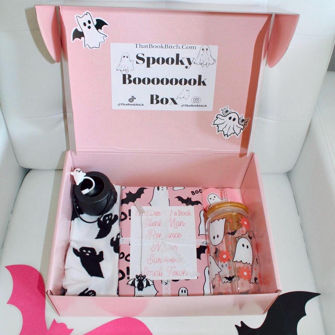 Pink Spooky Book Box - Blind Date With a Book Box, Halloween Book Box ...