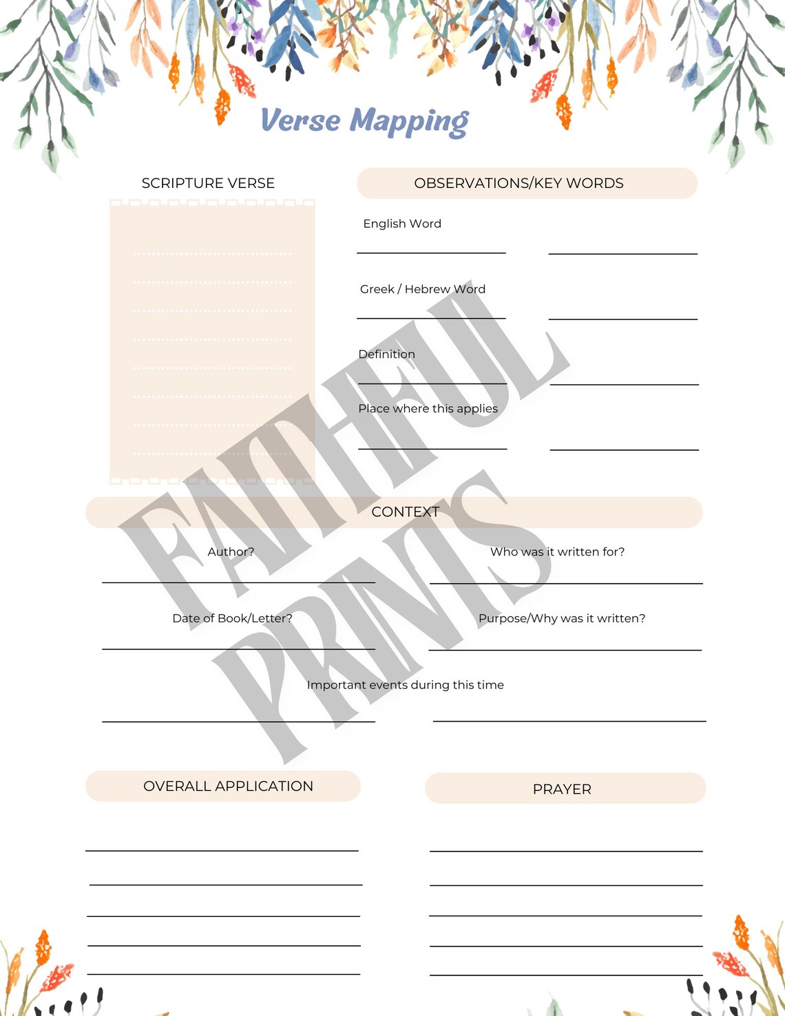 Bible Verse Mapping Printable Scripture Study Guide Bible Study ...