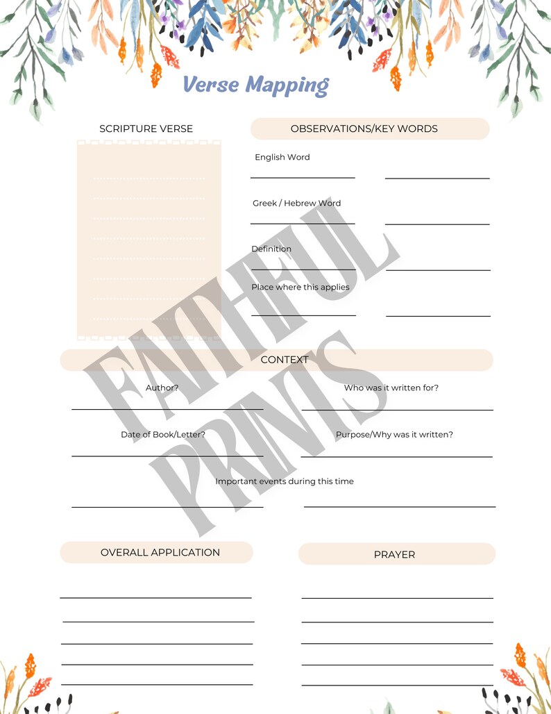Bible Verse Mapping Printable Scripture Study Guide Bible Study ...