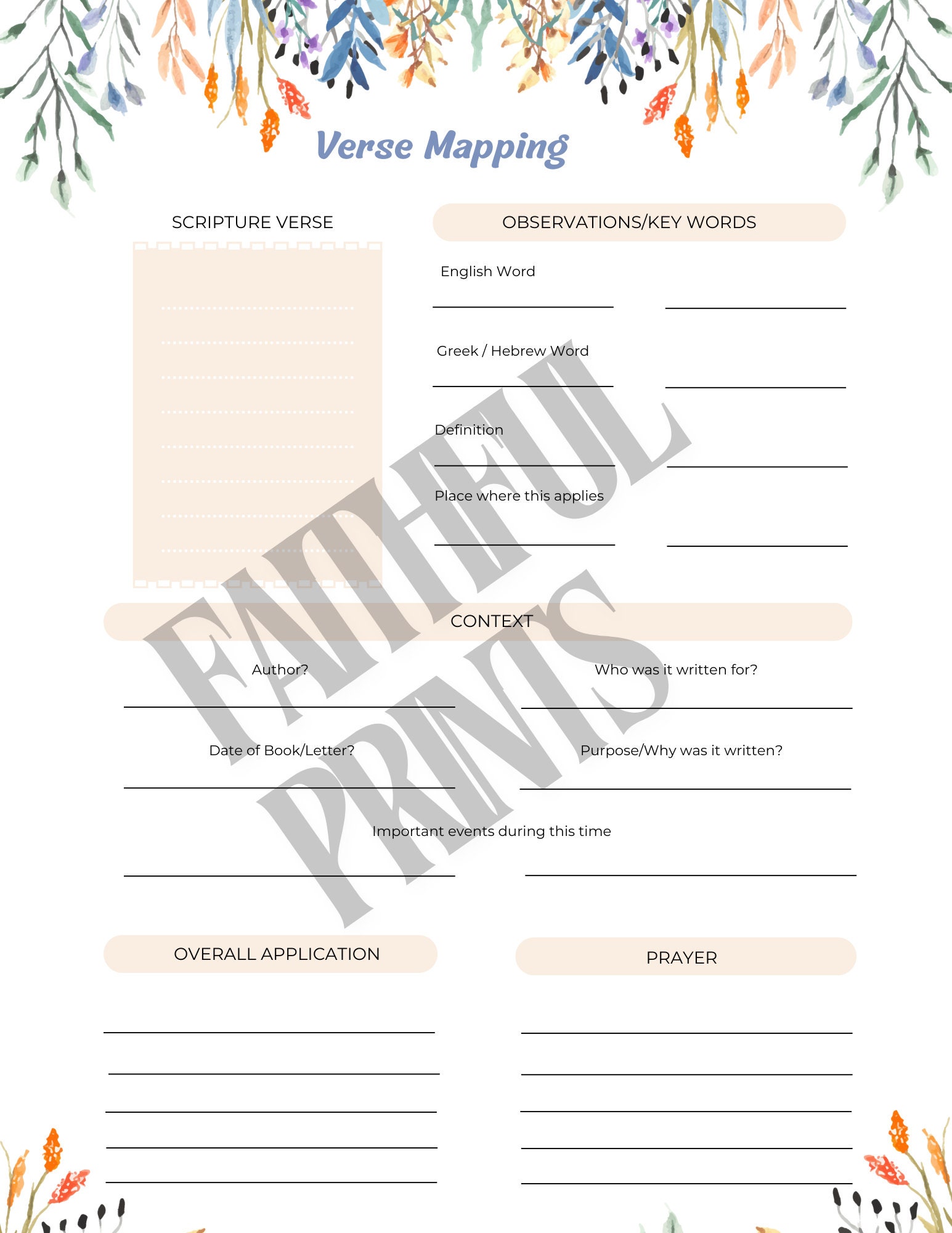Bible Verse Mapping Printable Scripture Study Guide Bible Study ...