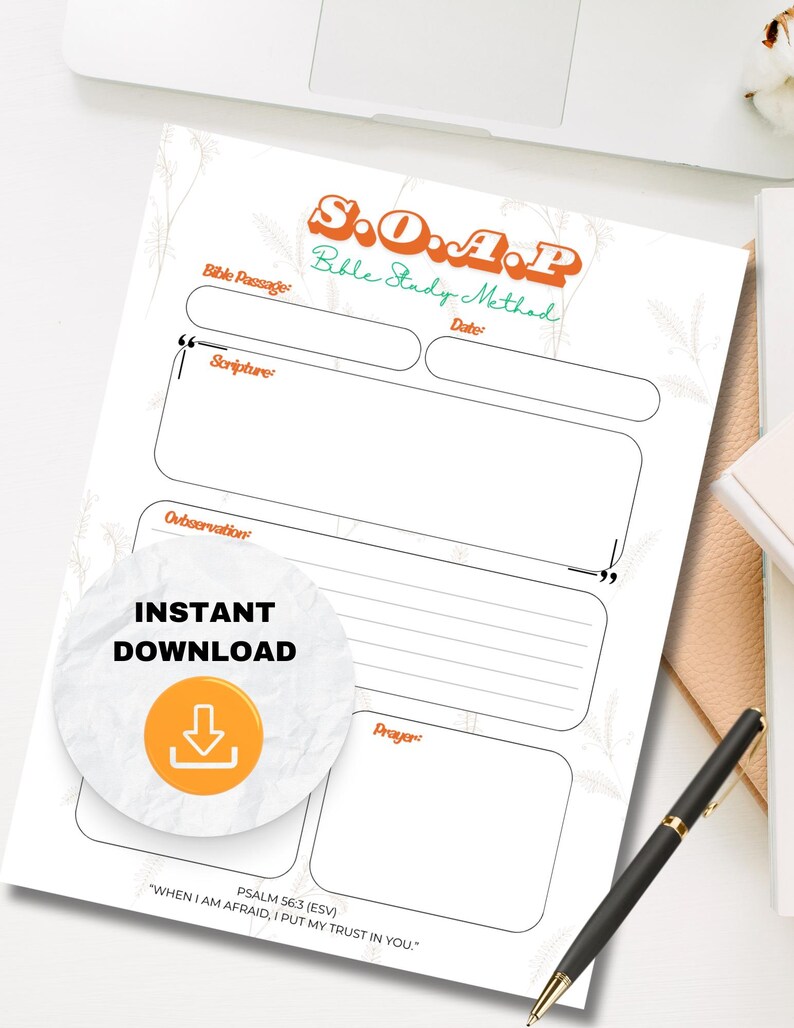 SOAP Bible Study Printable Template Scripture Reflection & Devotional ...