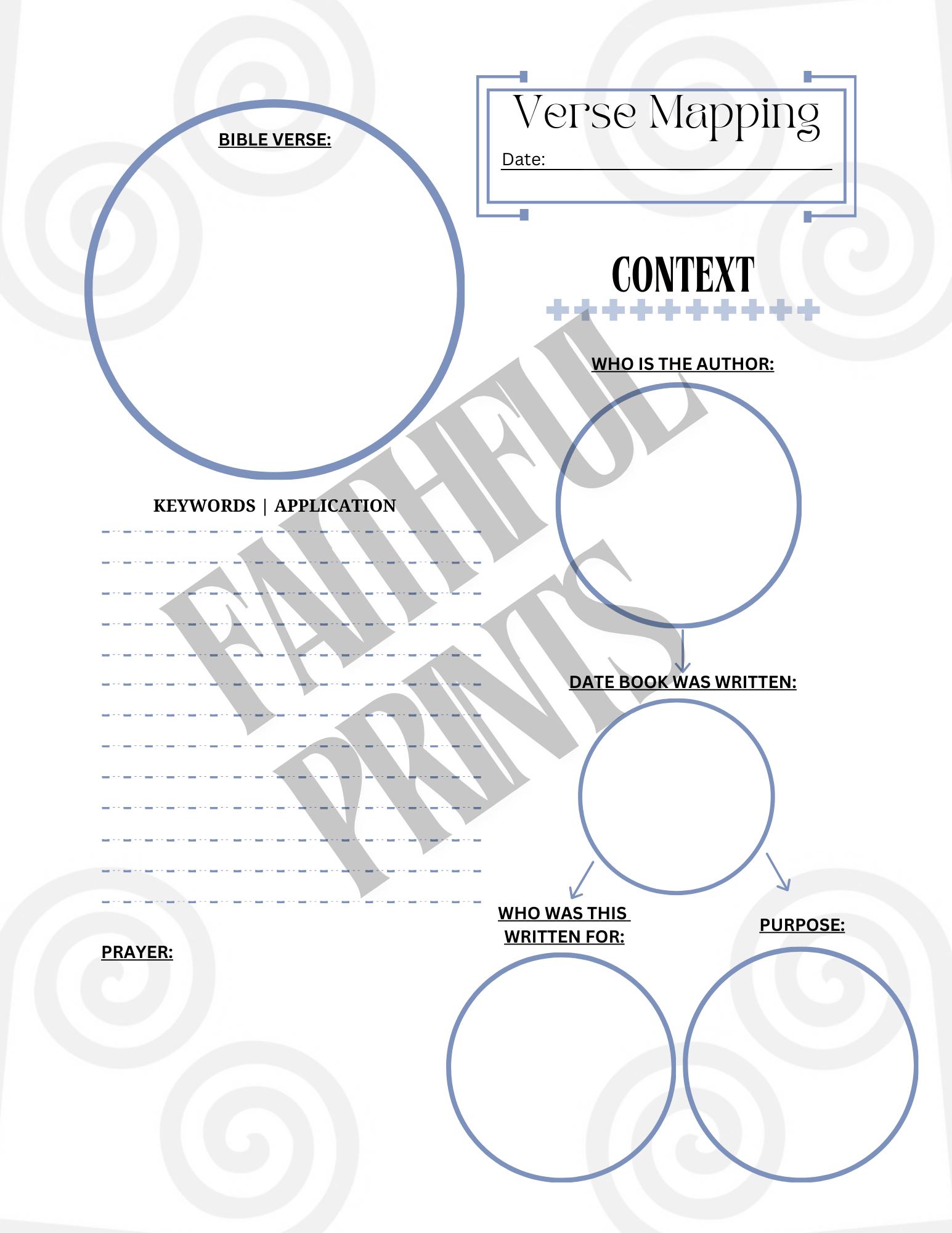 Bible Verse Mapping Printable | Scripture Study Guide | Bible Study ...