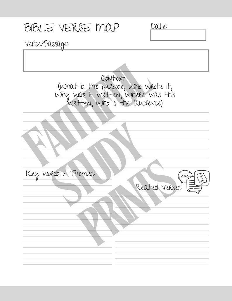 Bible Verse Mapping Printable | Scripture Study Guide | Bible Study Template | Christian ...
