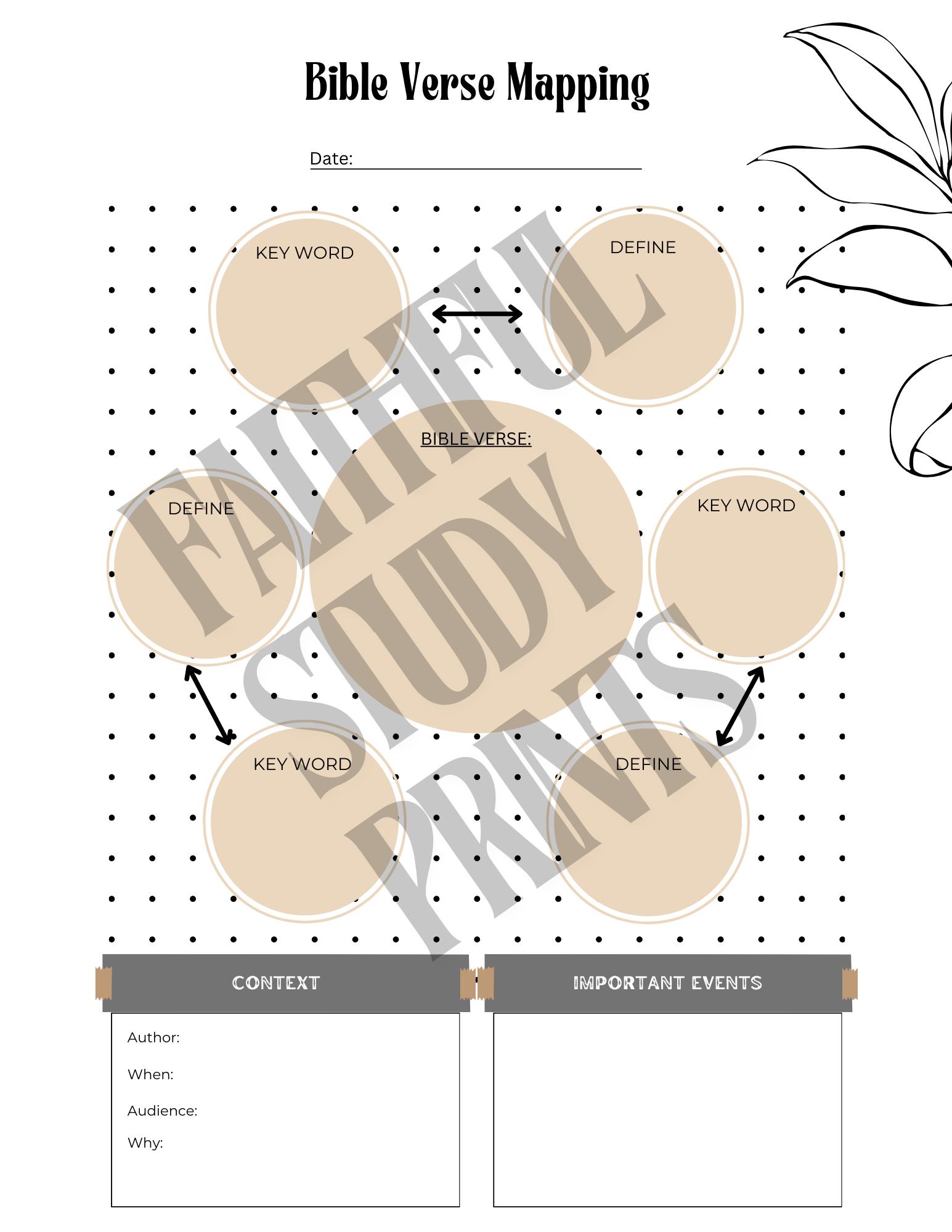 Bible Verse Mapping Printable | Scripture Study Guide | Bible Study ...