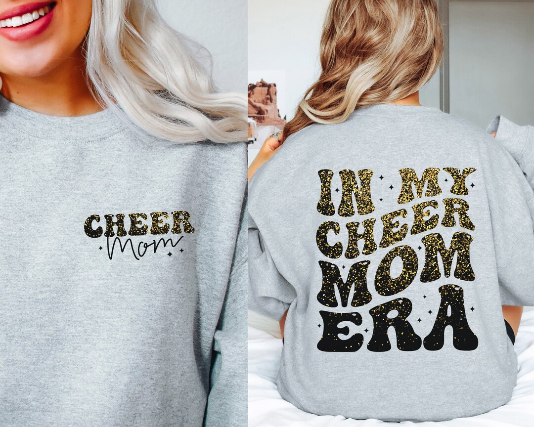 In My Cheer Mom Era Sweatshirt Faux Gold Glitter Cheer Mom Sweatshirts