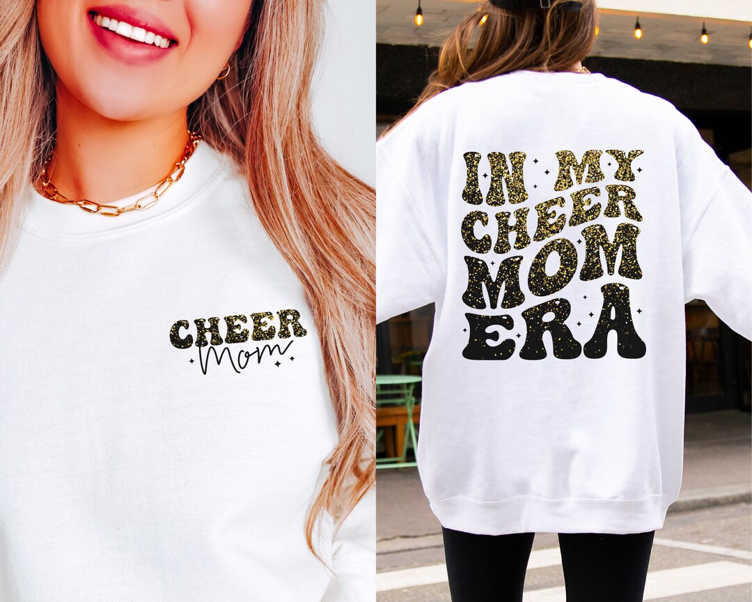 In My Cheer Mom Era Sweatshirt Gold Glitter Cheer Mom Sweatshirts Gold