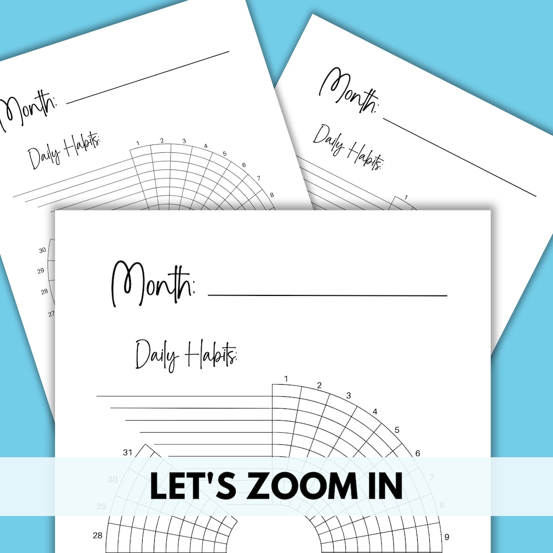 Monthly Habit Tracker Printable Circular, Routine Checklist, Habit ...