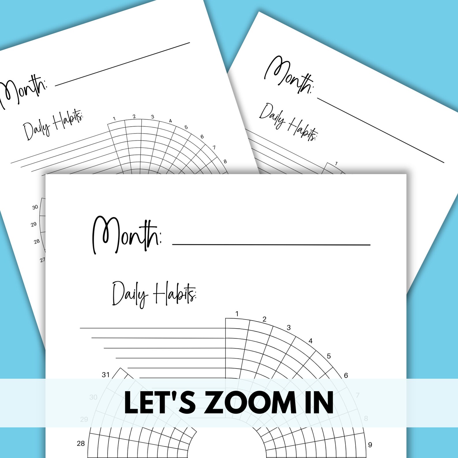Monthly Habit Tracker Printable Circular, Routine Checklist, Habit ...