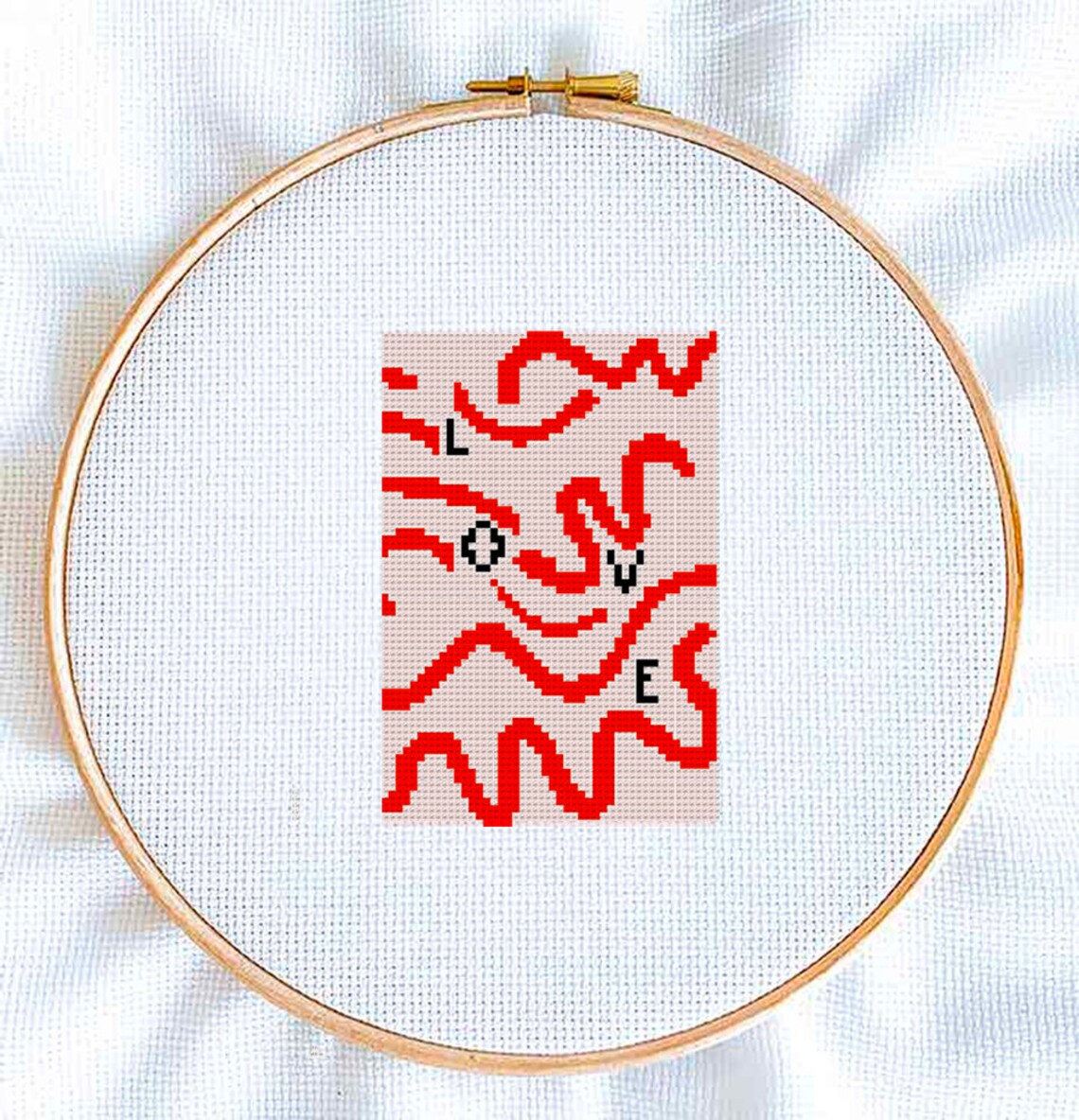 Love Cross Stitch Pattern, Love X-stitch Pattern, Simple Beautiful ...