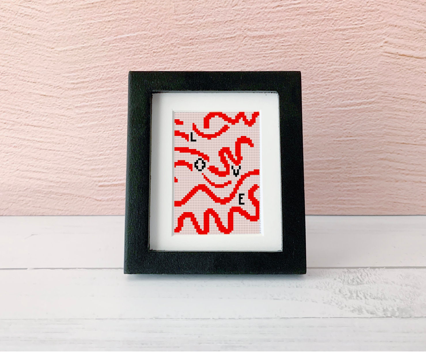 Love Cross Stitch Pattern, Love X-stitch Pattern, Simple Beautiful ...