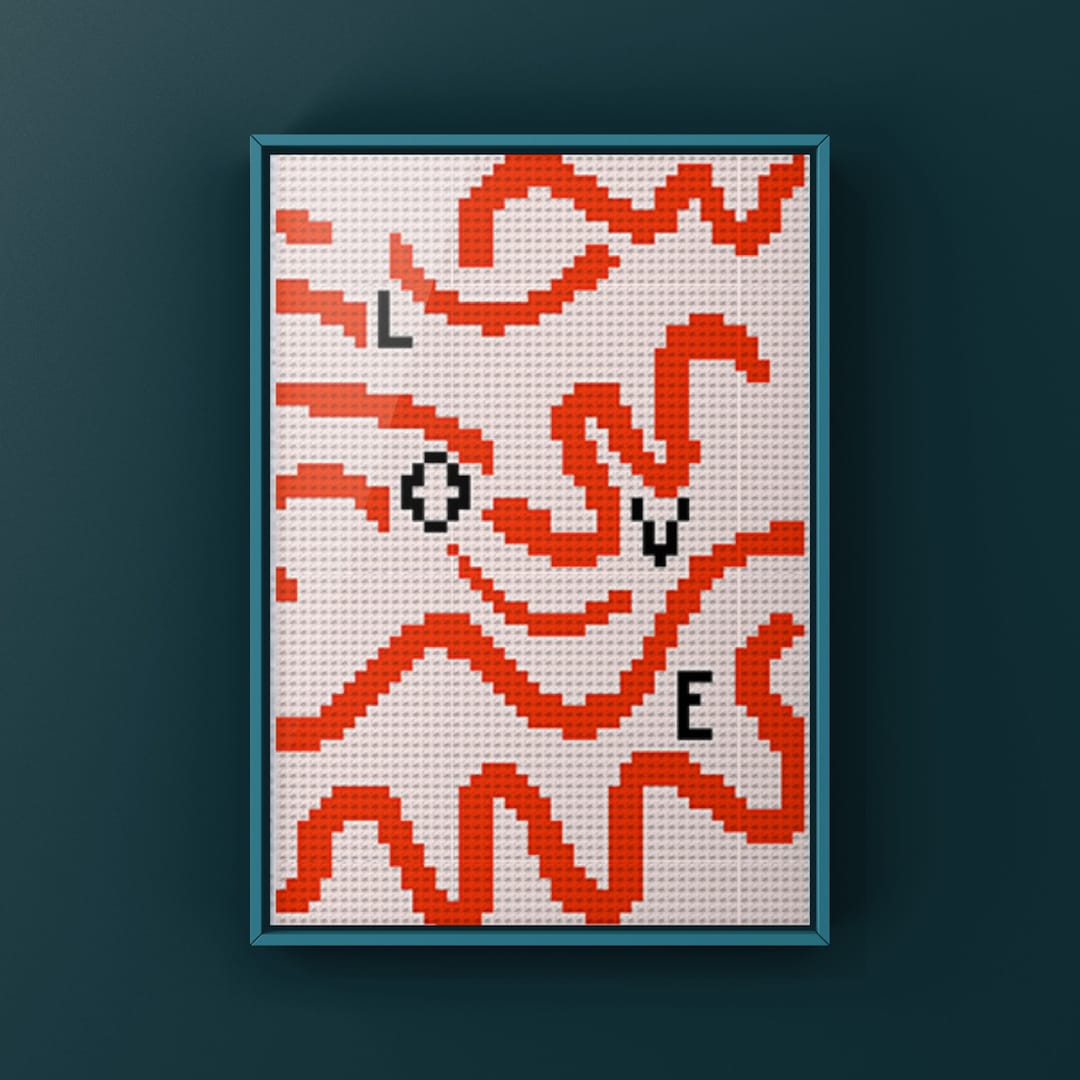 Love Cross Stitch Pattern, Love X-stitch Pattern, Simple Beautiful ...