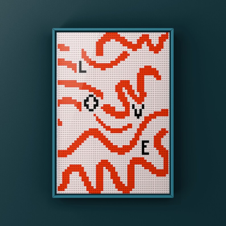 Love Cross Stitch Pattern, Love X-stitch Pattern, Simple Beautiful ...