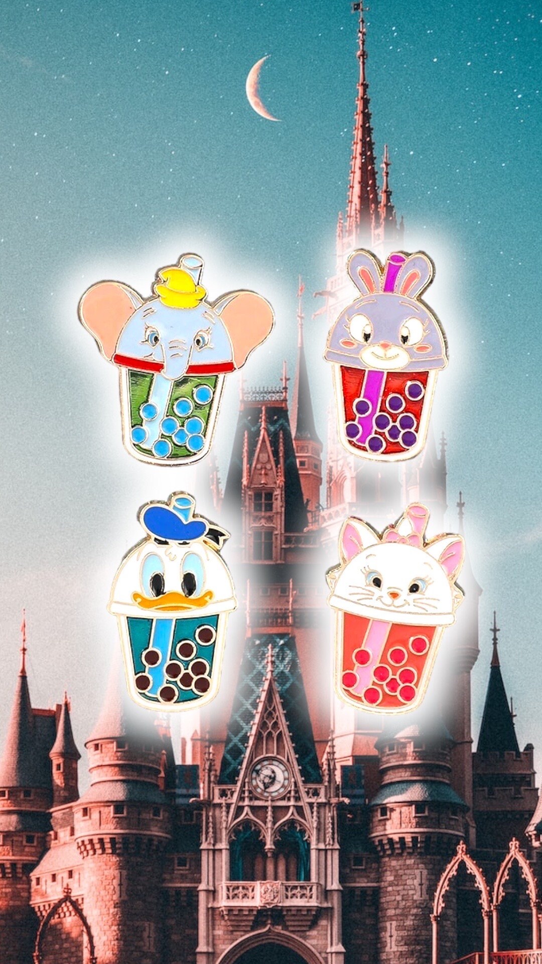 Disney Inspired Boba Tea Pin, Milk Tea Pin, Bubble Tea Pin - Elephant ...