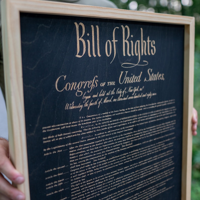 Bill of Rights - Laser Engraved - Etsy