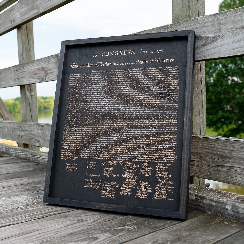 Declaration of Independence - Laser Engraved - Etsy