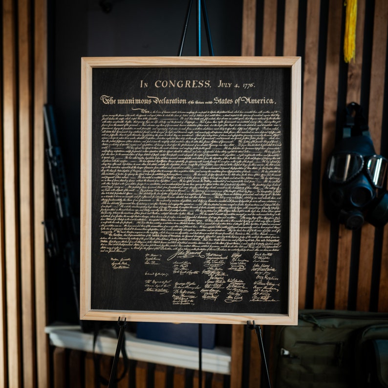 Declaration of Independence - Laser Engraved - Etsy