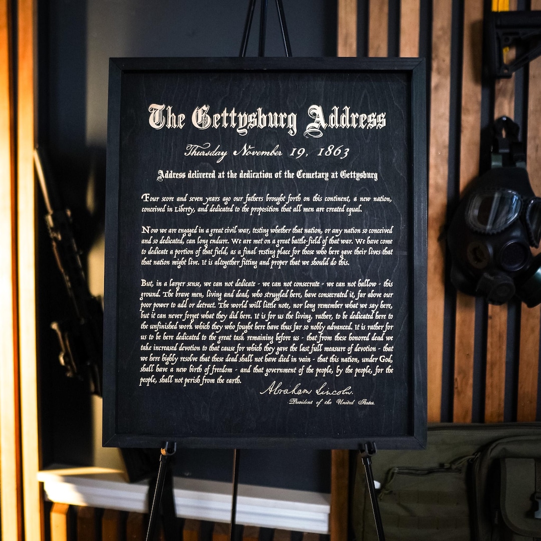 Gettysburg Address - Laser Engraved - Etsy