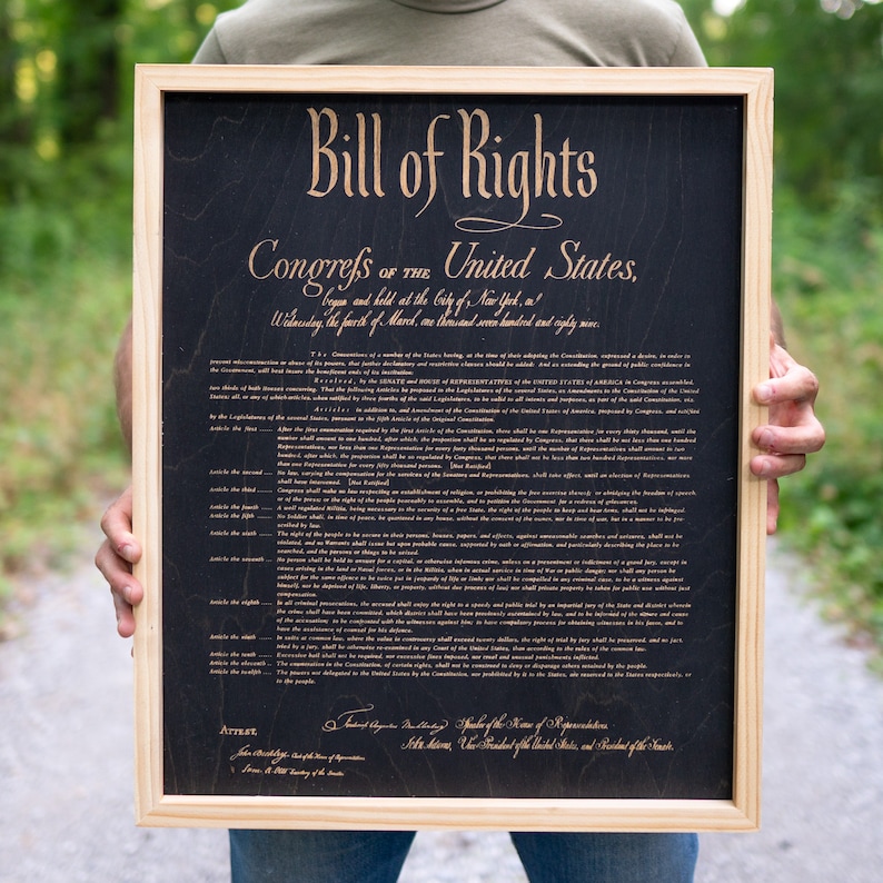 Bill of Rights - Laser Engraved - Etsy