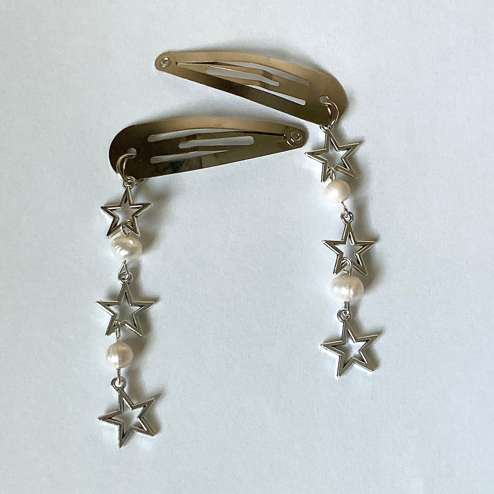 Dangly Beaded Star Hair Clips - Etsy