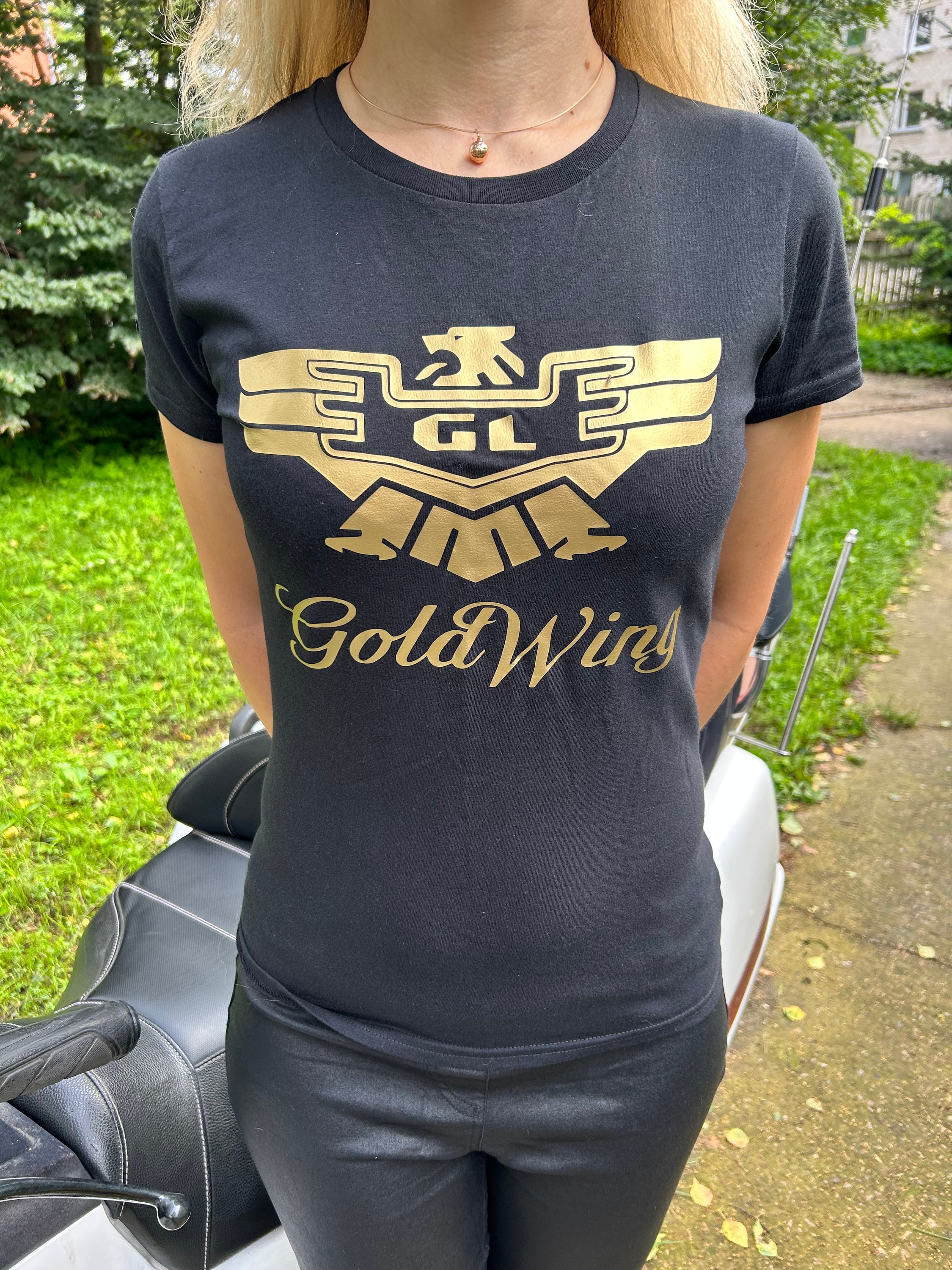 GOLDWING TEE SHIRT, Motorcycle Tee Shirt, Men Biker Tshirt, Metallic ...