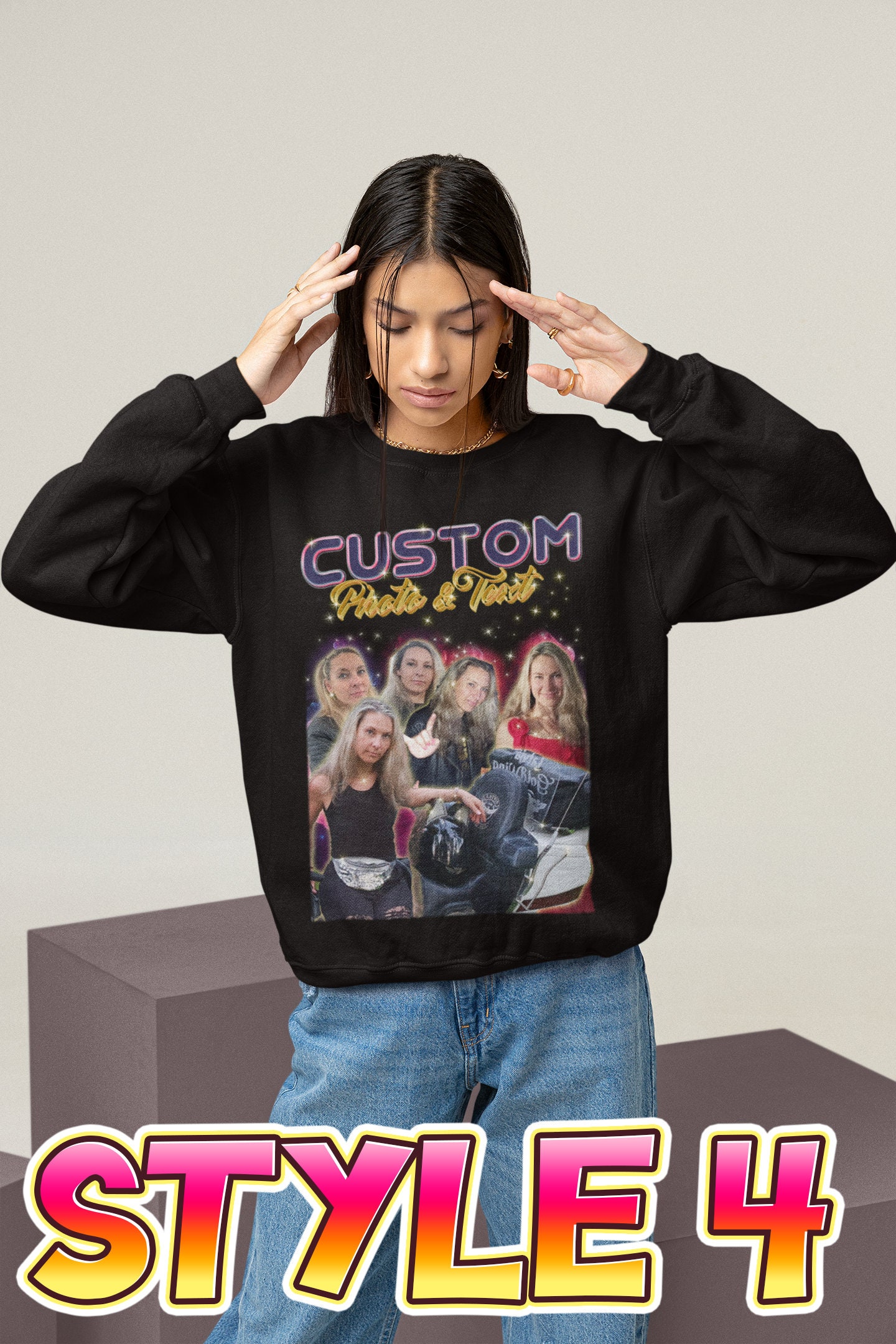 BOOTLEG SWEAT SHIRT, Bootleg Hoodie Women, Custom Photo Hoodie, 8 ...