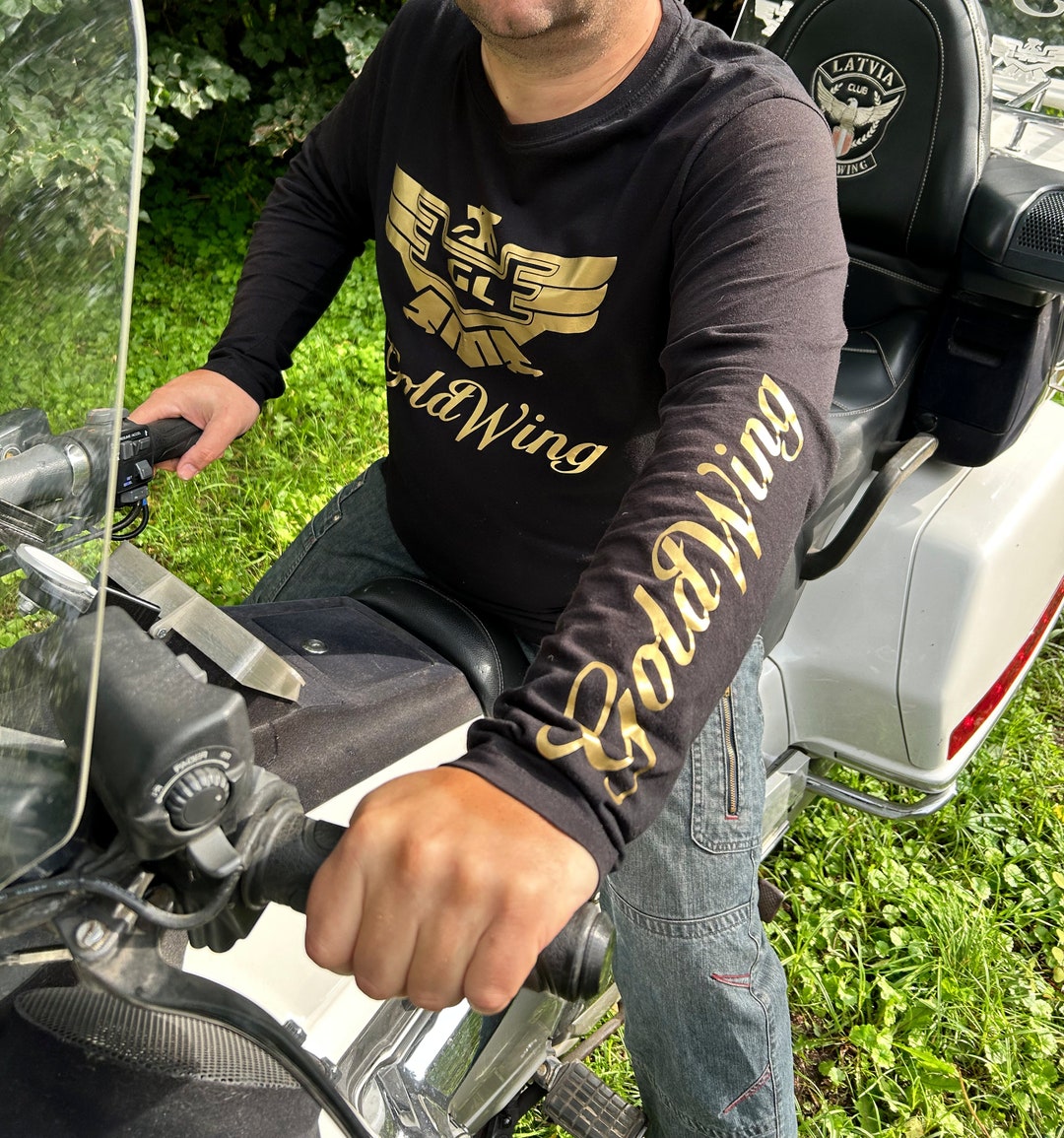 GOLDWING TEE SHIRT, Motorcycle Tee Shirt, Men Biker Tshirt, Metallic ...