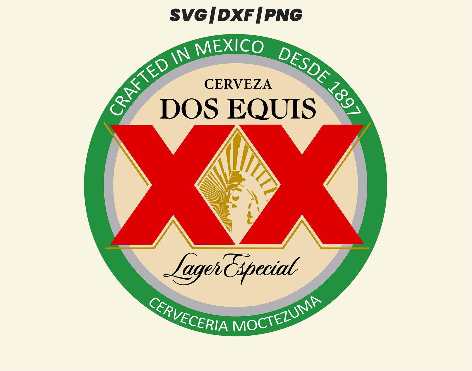 Dos Equis SVG DXF PNG Cut File Silhouette Instant Download - Etsy