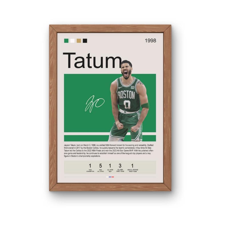 Jayson Tatum, Boston Celtics, NBA Players, Basketball Poster, NBA ...