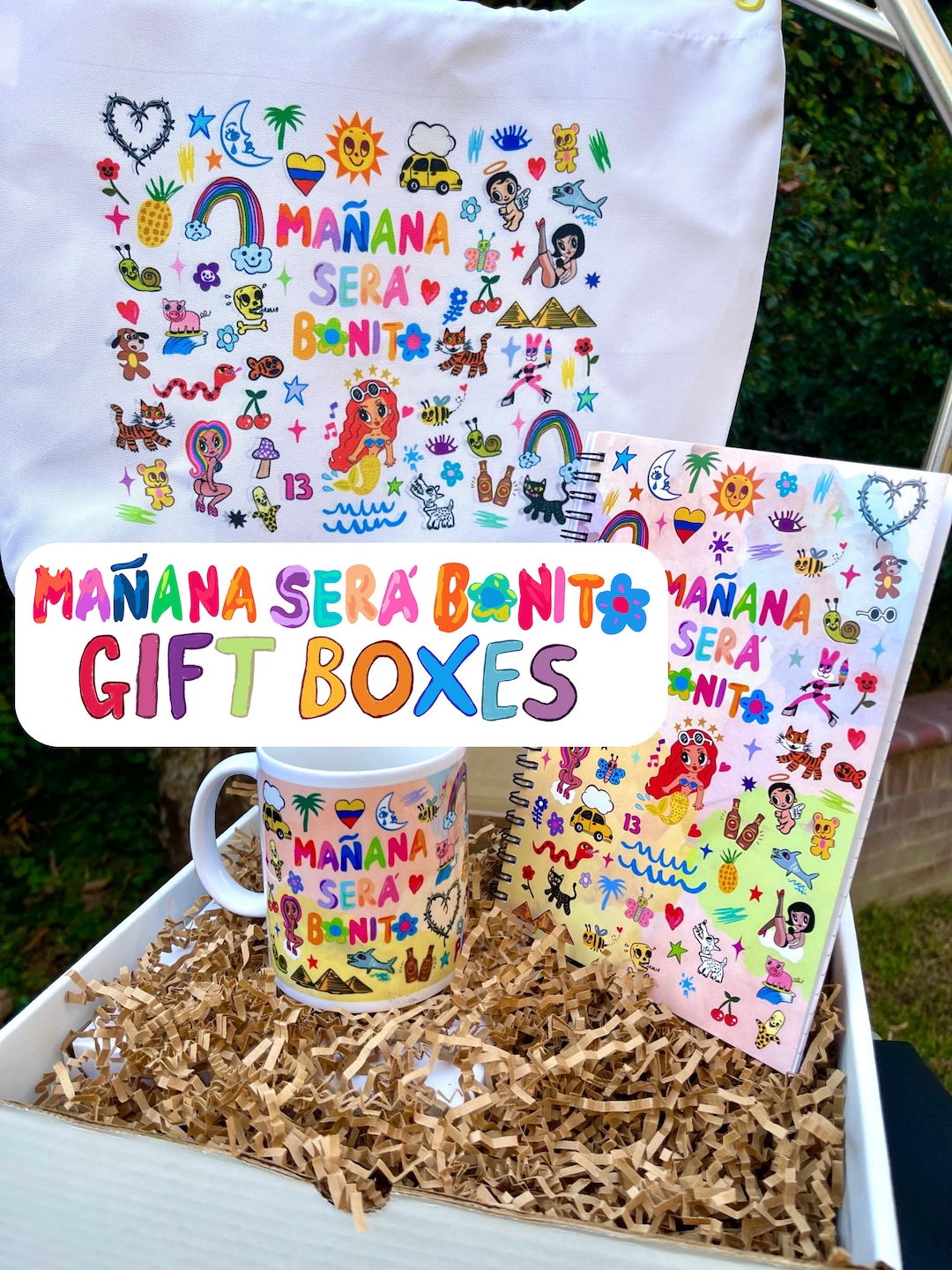 Karol G Gift Box - Custom Mañana Sera Bonito Gift Bundle: Mug, Tote Bag ...