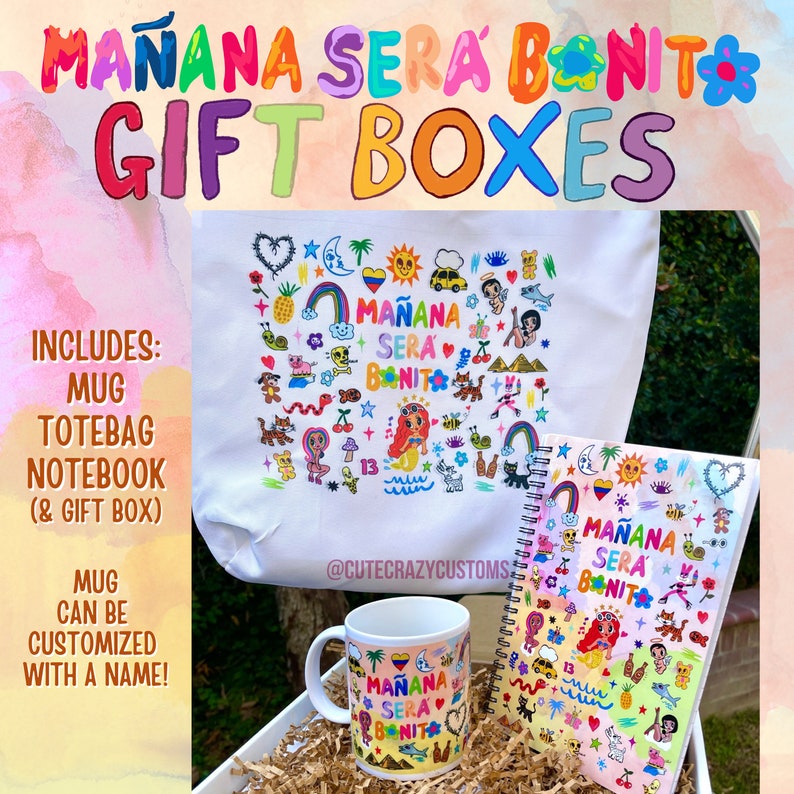 Karol G Gift Box - Custom Mañana Sera Bonito Gift Bundle: Mug, Tote Bag ...