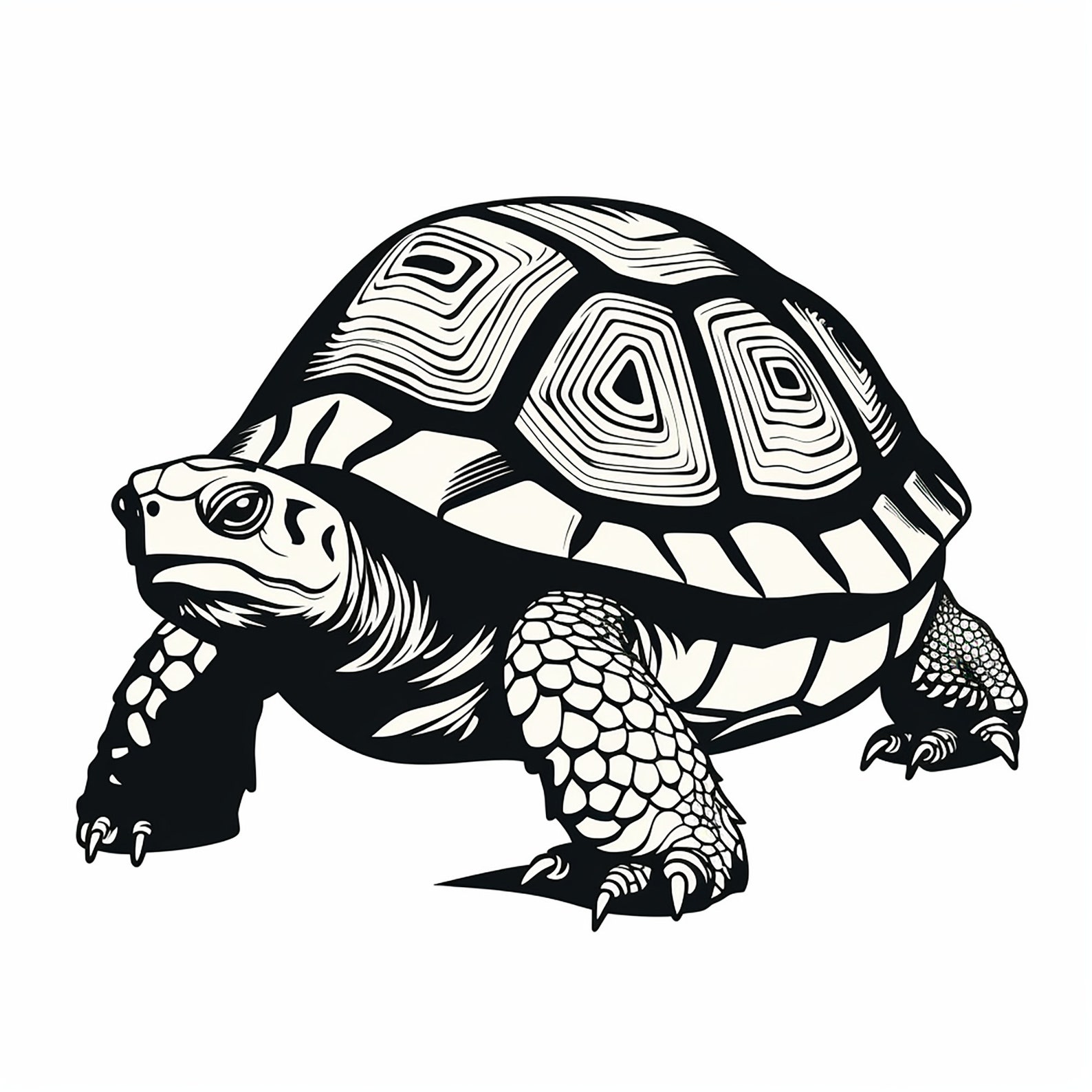 Tortoise Clip Art, Printable Reptile Animal Decal for Sticker, Stencil ...